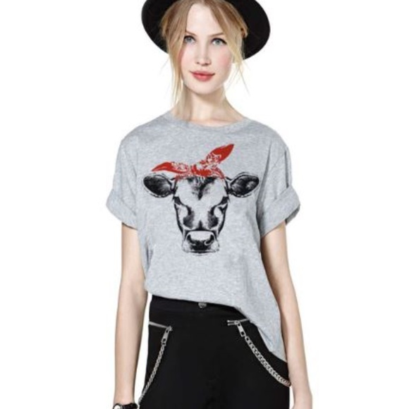 Tops | Pin Up Cow Tshirt | Poshmark